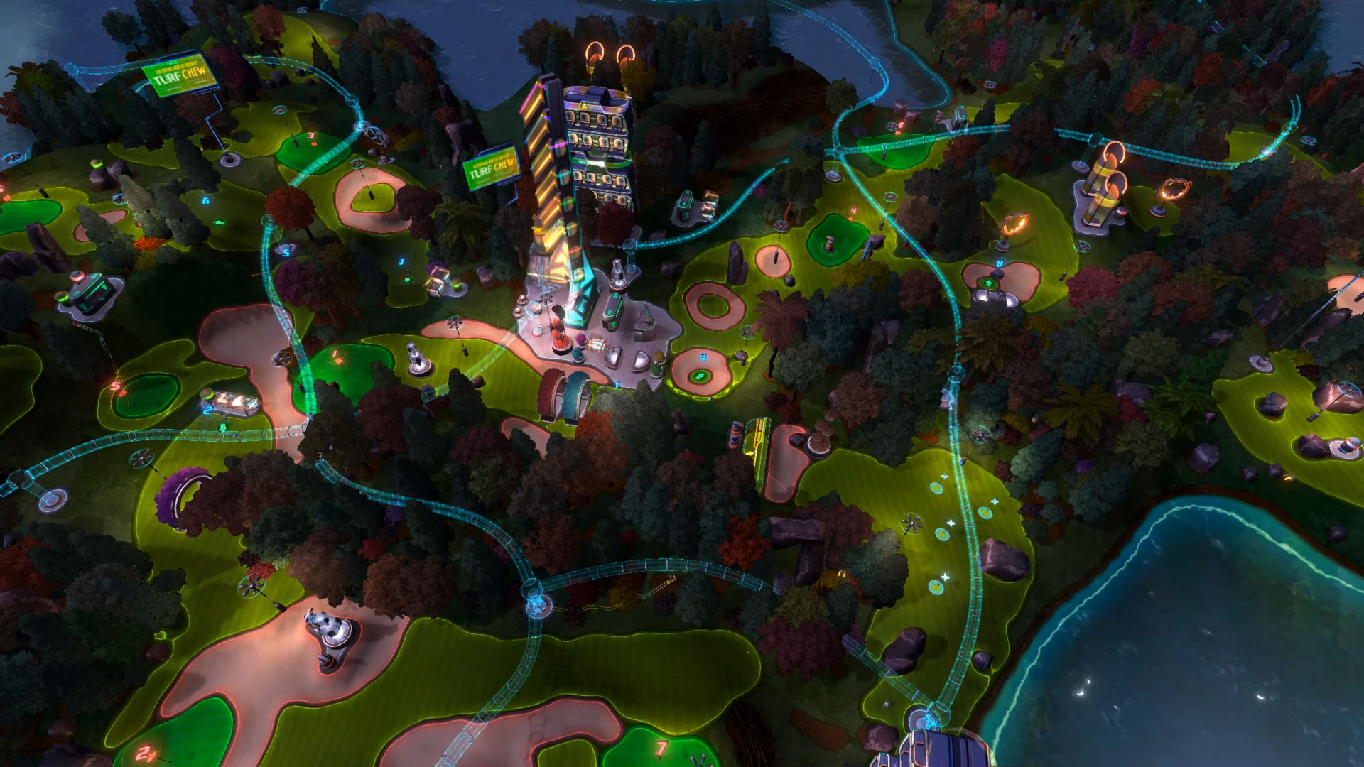 Build Your Own Golf Course in Golftopia, a Retro-Futuristic Golf Sim