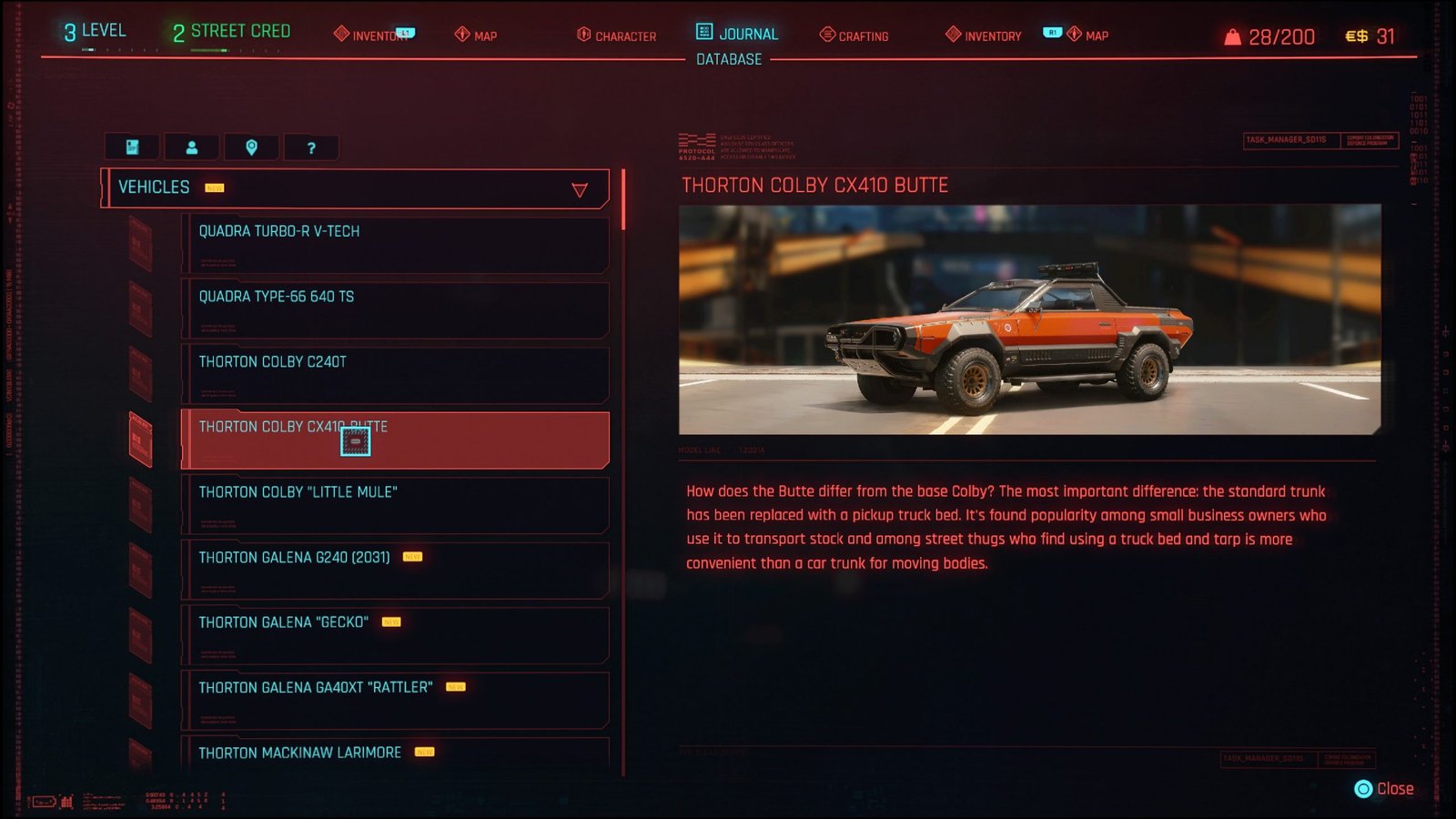 Cyberpunk 2077 Vehicles List - All Vehicles, Details