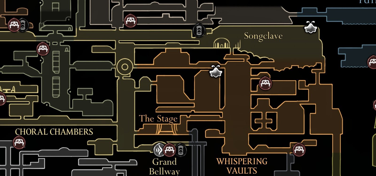 Hollow Knight: Silksong Whispering Vaults Map Guide | GamesHedge